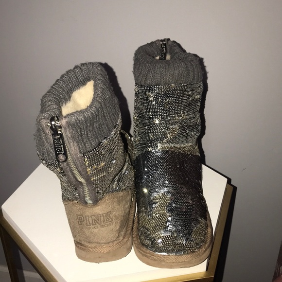 PINK Victoria's Secret | Shoes | Bling Pink Boots Can Change Silver Or ...